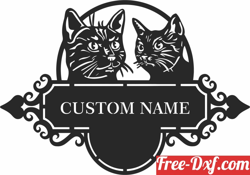 Download cats address sign 0FkJ8 High quality free Dxf files, Svg