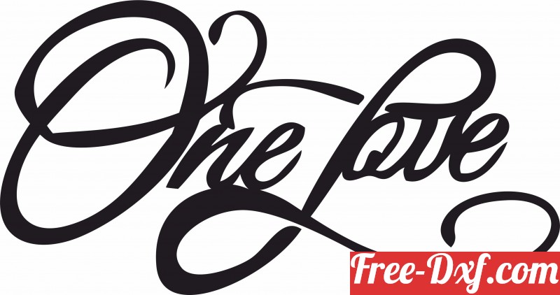 Download one love sign 0J2M9 High quality free Dxf files, Svg, Cd