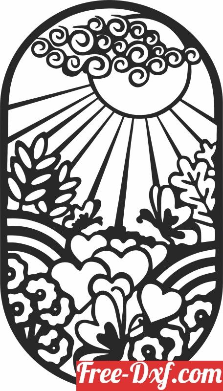 Download floral Wall art decor 0QgIZ High quality free Dxf files,
