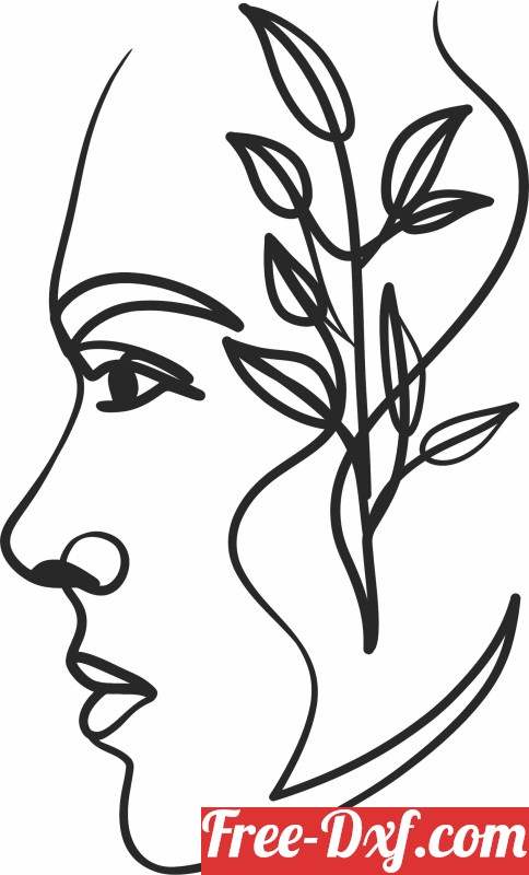 Download one line woman face art 0WXEZ High quality free Dxf file