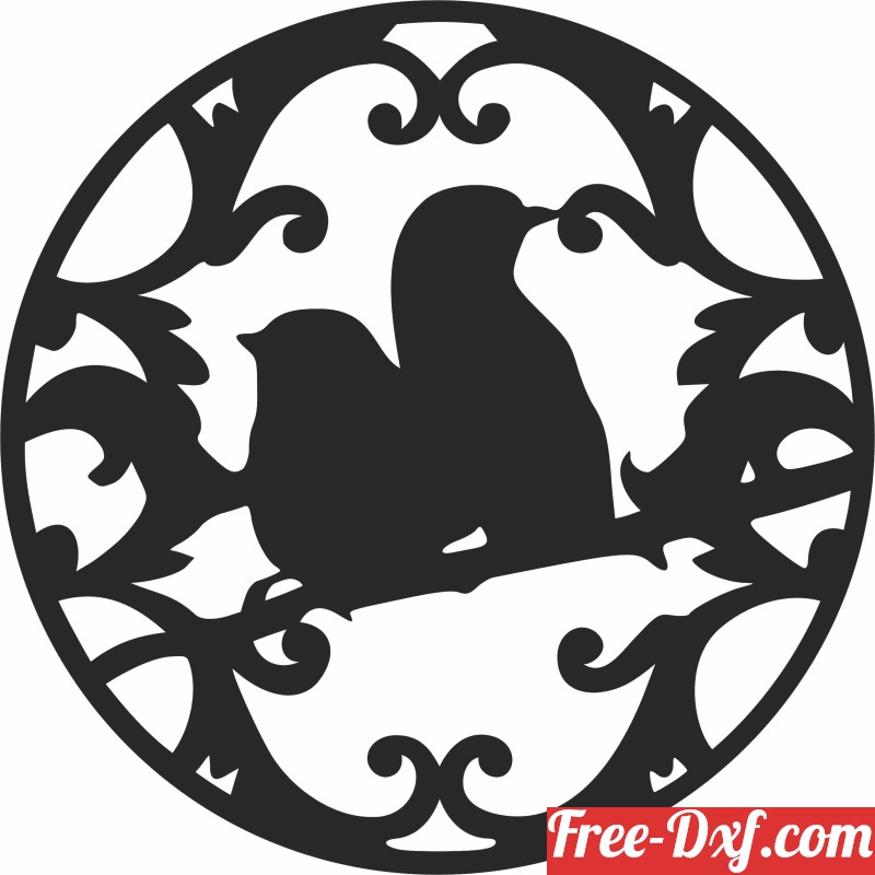 Download decorative decor with birds dxf 0wLuv High quality free
