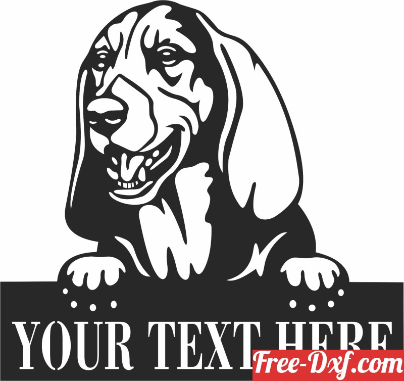 Download Basset Hound's dog custom name sign dxf 0xskv High quali