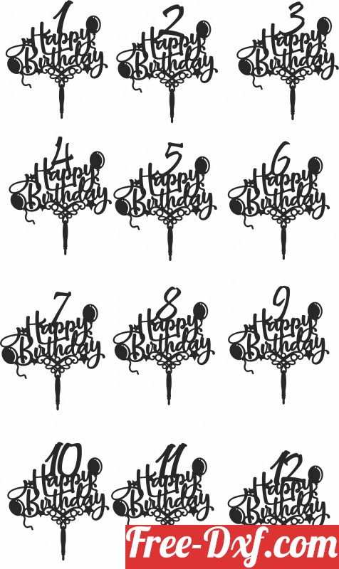 Download Happy Birthday Cake stakes 0zH1P High quality free Dxf f