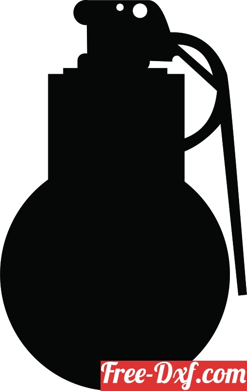 Download hand bomb silhouette 12ciW High quality free Dxf files,