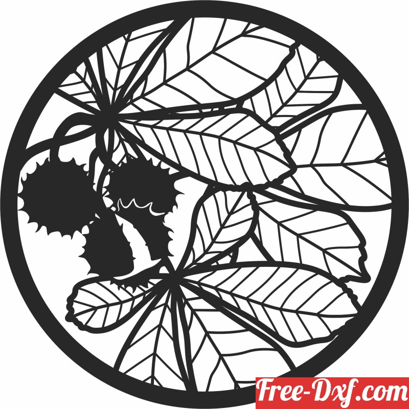 Download leaves wall decor 1J06V High quality free Dxf files, Svg