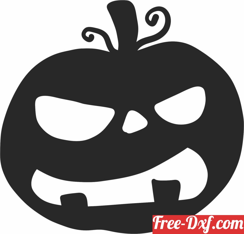 Download Scary Pumpkin for halloween 1dodQ High quality free Dxf