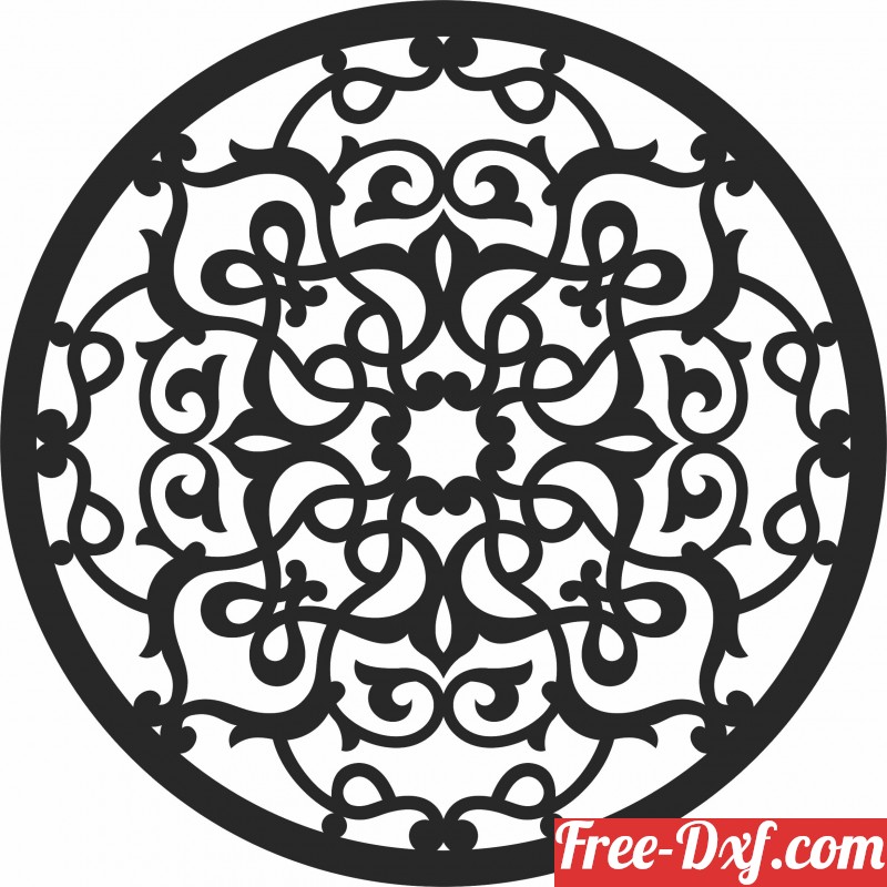 Download mandala wall art 1keTp High quality free Dxf files, Svg,