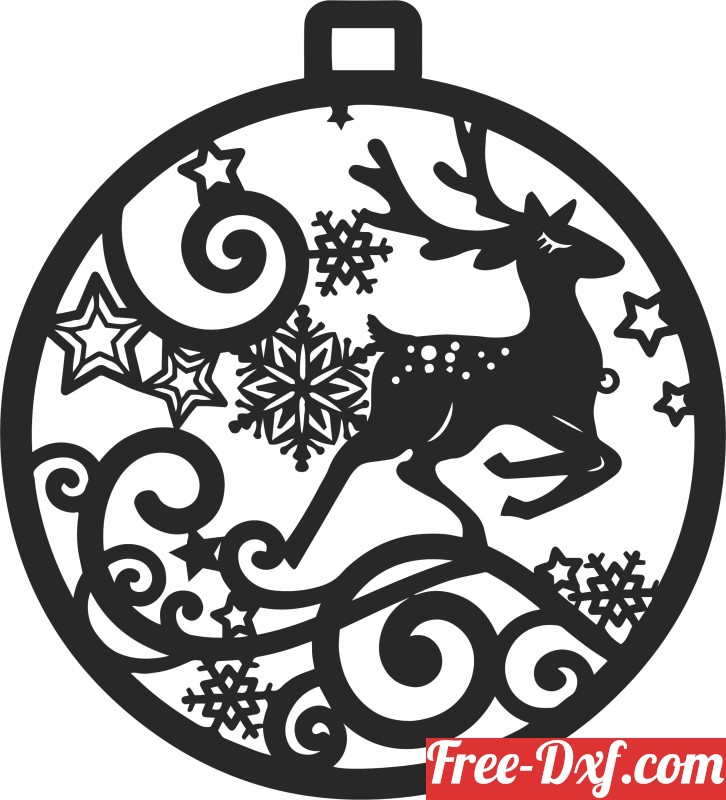 Download christmas deer ornament dxf 29OOY High quality free