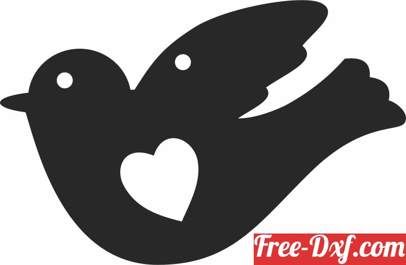 Download Bird with heart clipart 2EpHZ High quality free Dxf file