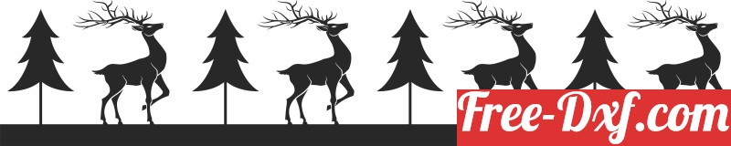 Download christmas deer trees 2Wb3s High quality free Dxf files,
