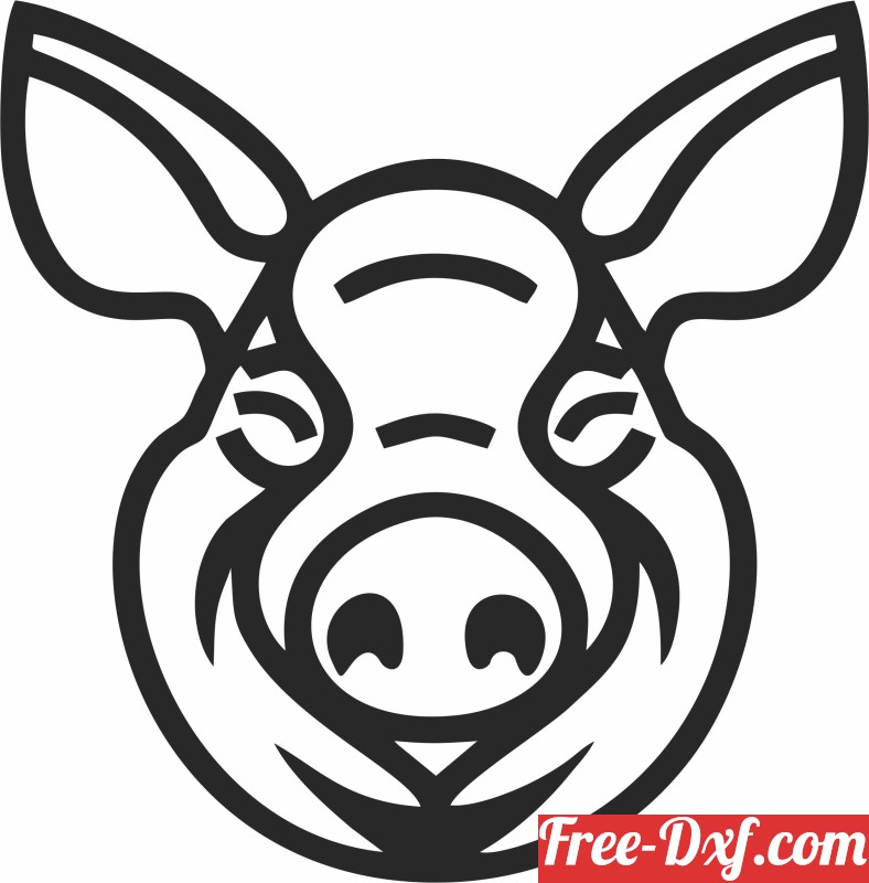 Download pig head clipart 2k3lG High quality free Dxf files, Svg,