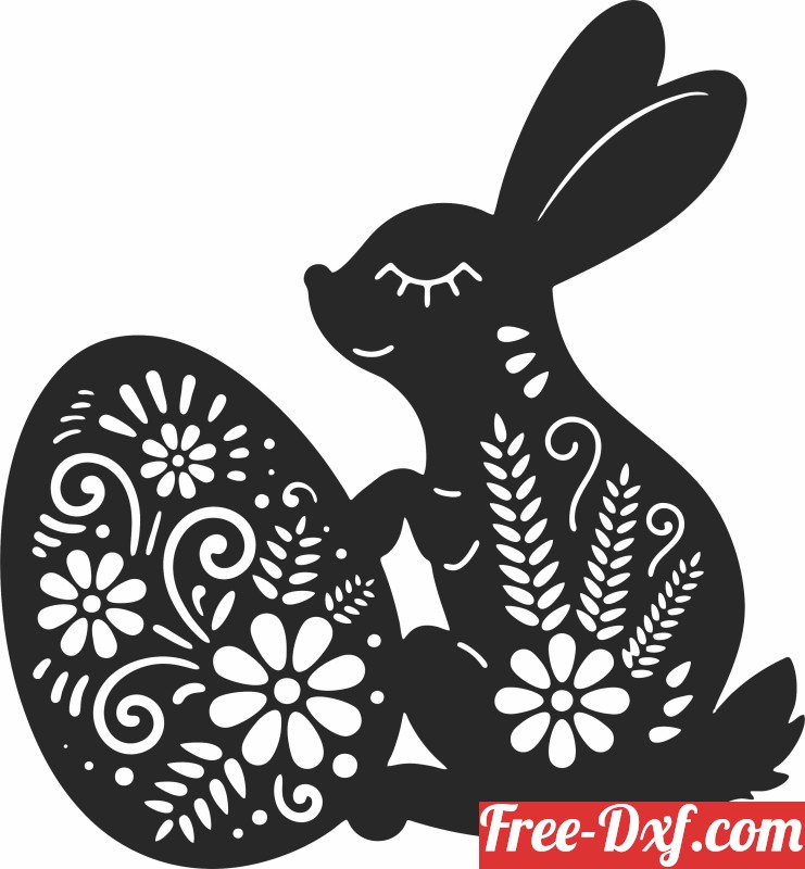 Download bunny egg easter sign 2lMz8 High quality free Dxf files,