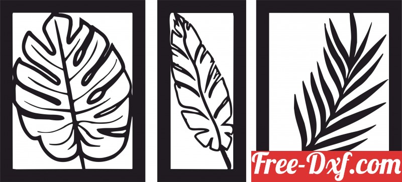 Download Leaves Leaf Artwork Wall Art 2v6ob High quality free Dxf