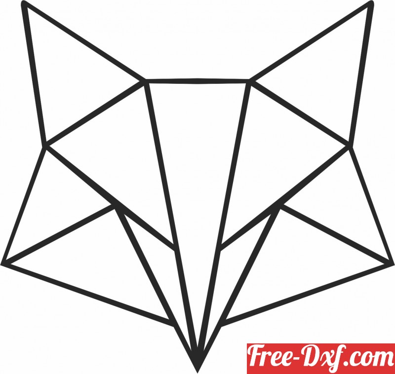 Download Geometric Polygon fox 2xlwO High quality free Dxf files,