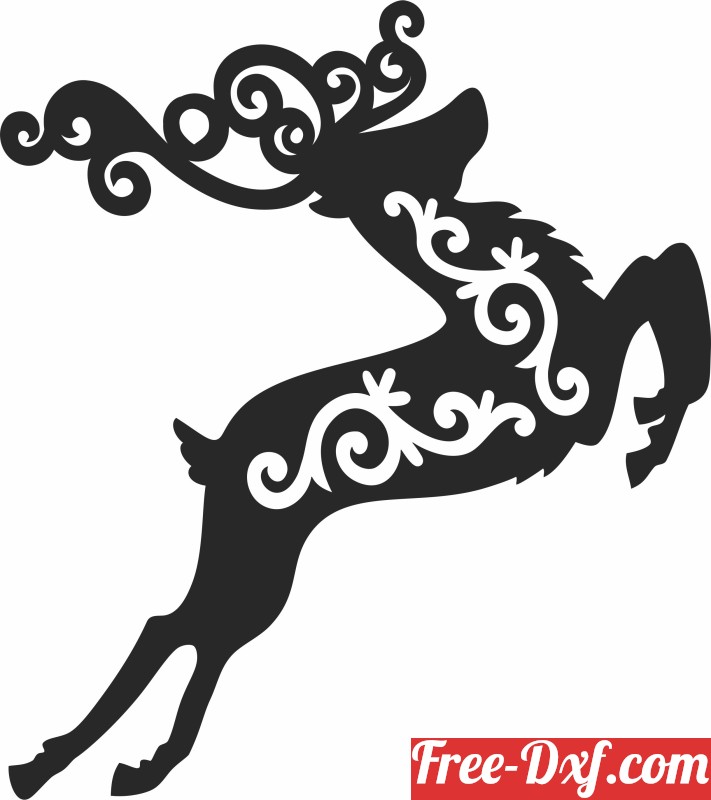 Download Christmas deer decor dxf 2zcap High quality free