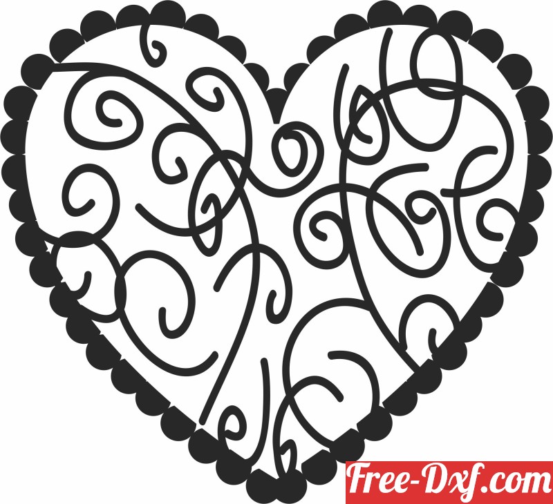 Download Hearts Valentine's Day 3HAWH High quality free Dxf files