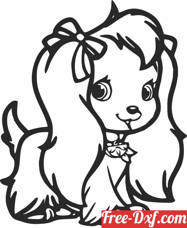 Download cute dog clipart 3KqsG High quality free Dxf files, Svg,