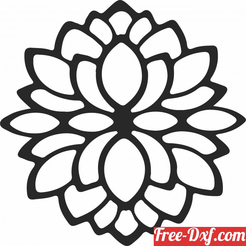 Download Lotus flower clipart 3VSjx High quality free Dxf files,