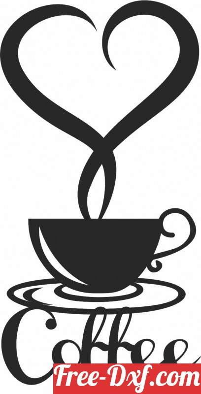 Download Coffee love wall decor 3X5BO High quality free Dxf files