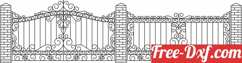 Download Gate entrance door entry 3hEDW High quality free Dxf fil