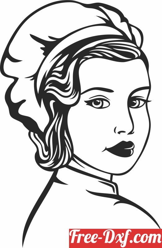 Download fashion woman chef 3i56M High quality free Dxf files, Sv