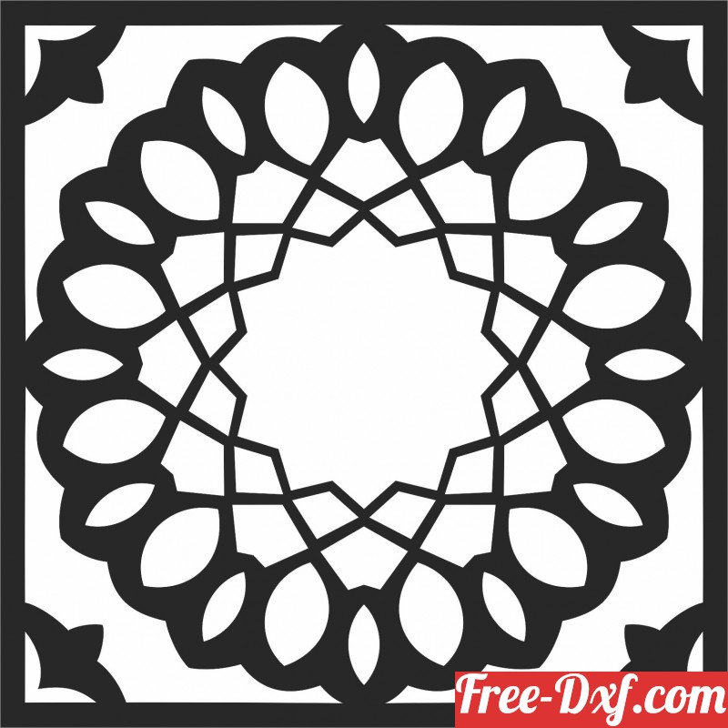 Download Decorative wall pattern 3i8yw High quality free Dxf file
