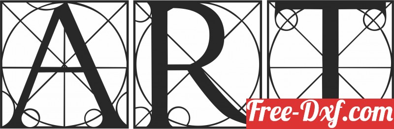 Download Art wall decor sign 3ja1S High quality free Dxf files, S