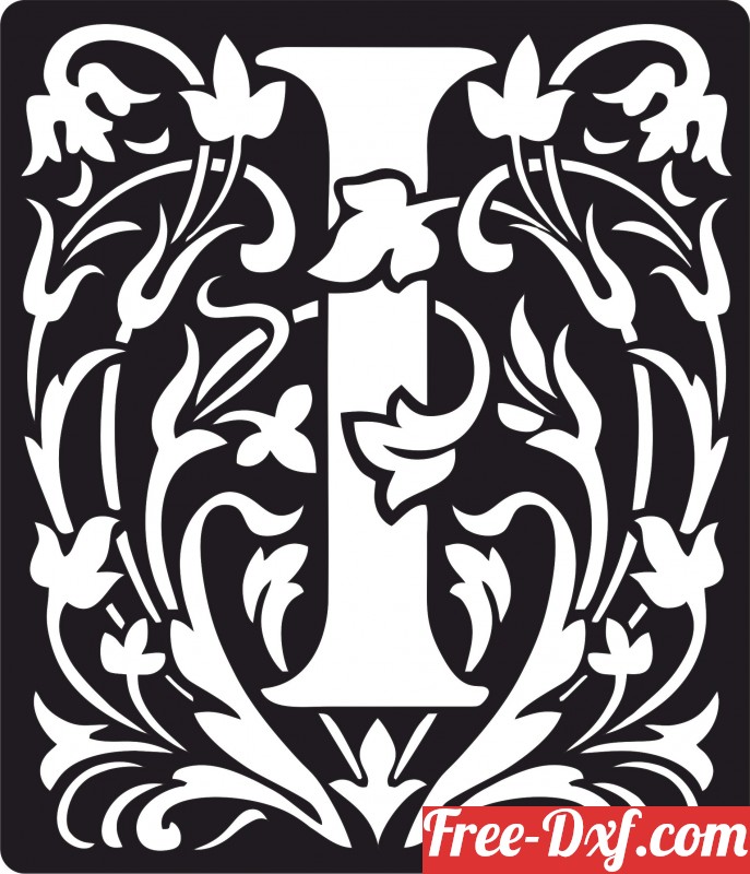 Download Personalized Monogram Initial Letter I Floral Artwork 3m