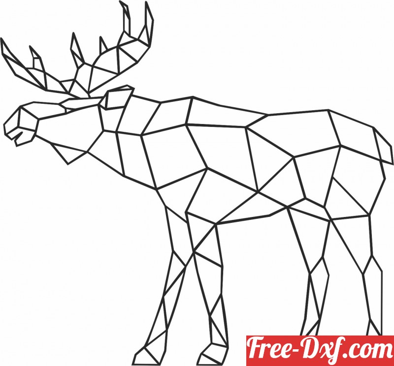 Download Geometric Polygon antelope 3oUTs High quality free Dxf f