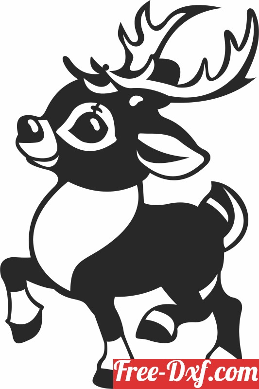 Download Reindeer christmas clipart 3p5Pn High quality free Dxf f
