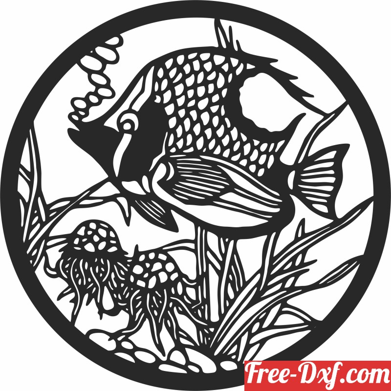 Download fish cliparts scene 3pCIC High quality free Dxf files, S
