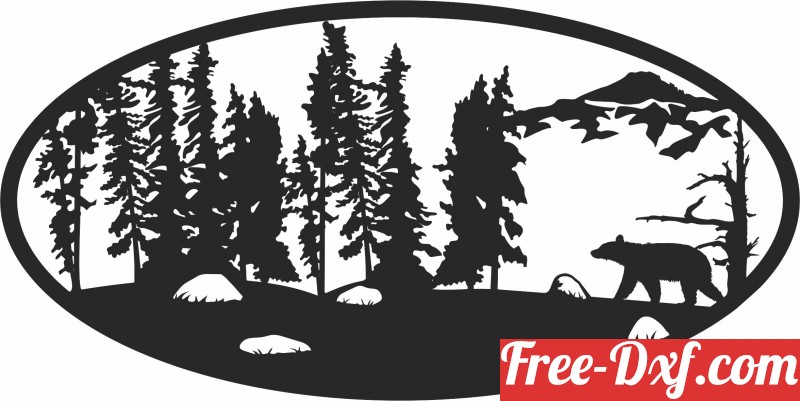 Download bears scene forest art 3qCCp High quality free Dxf files