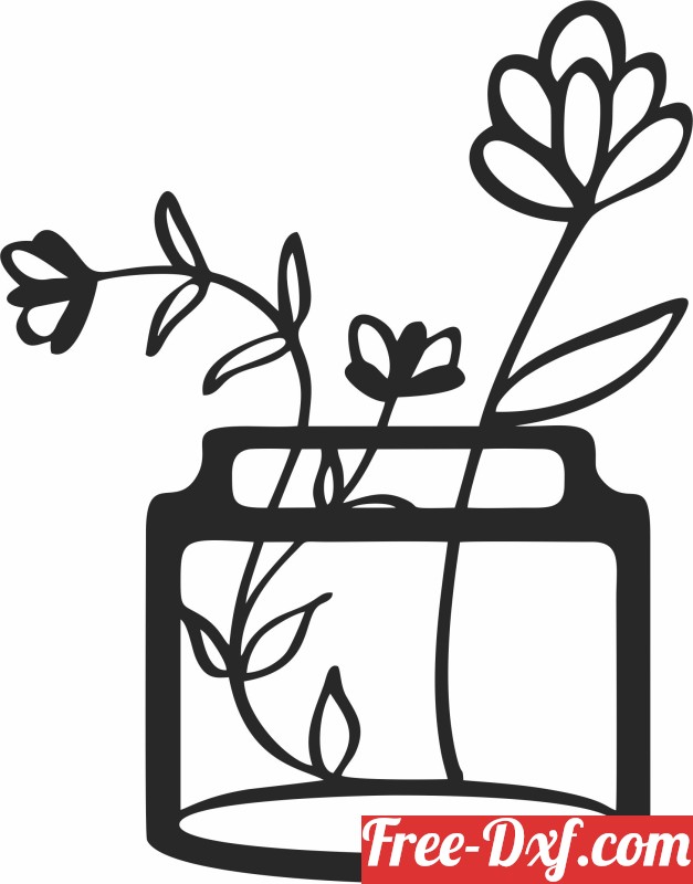 Download Flowers decor pot 41uIf High quality free Dxf files, Svg