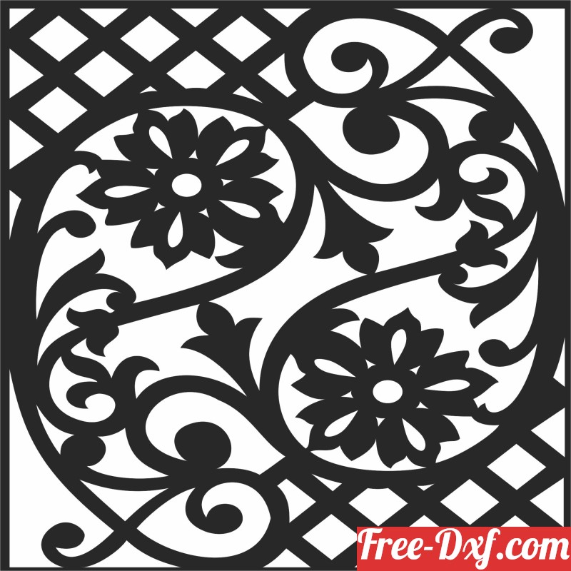 Download decorative pattern square wall panel dxf 428TU High qual