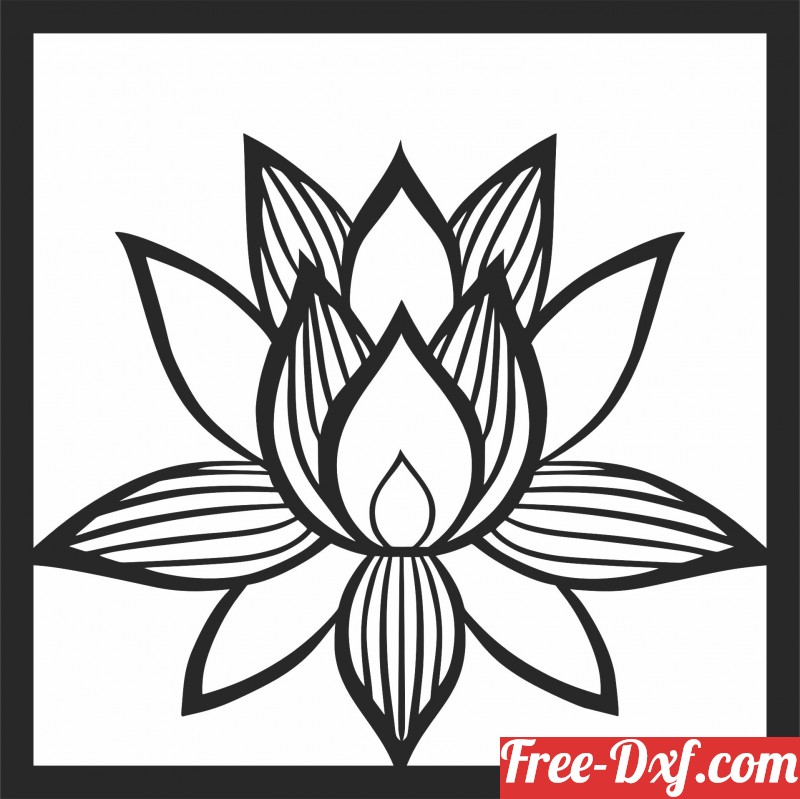 Download flower panel decor sign 47mGm High quality free Dxf file
