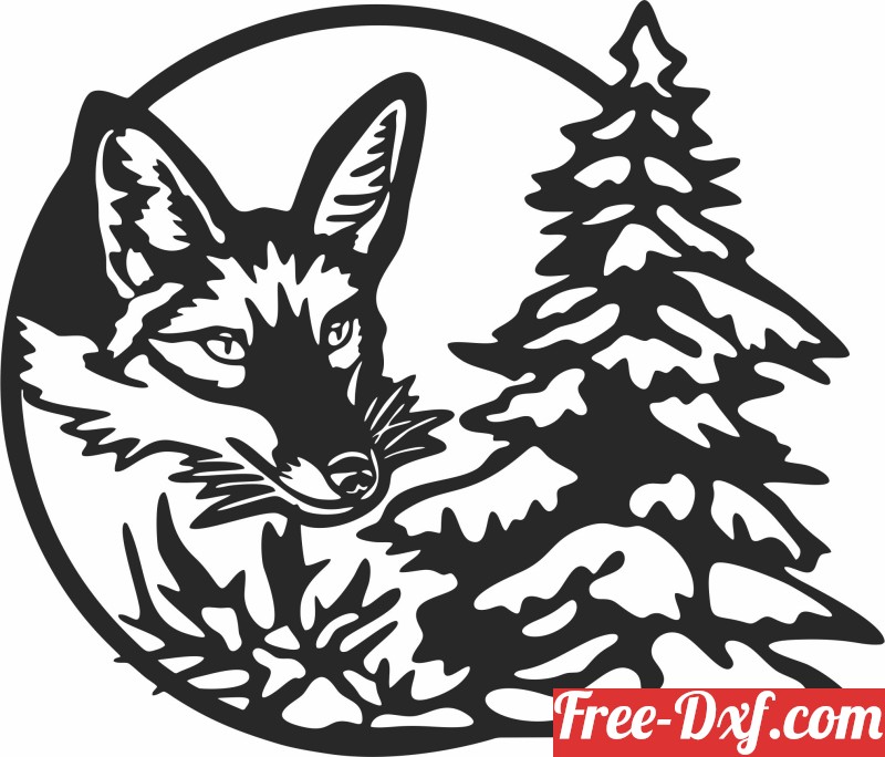 Download Wild fox scene wall decor 4Mhvd High quality free Dxf fi