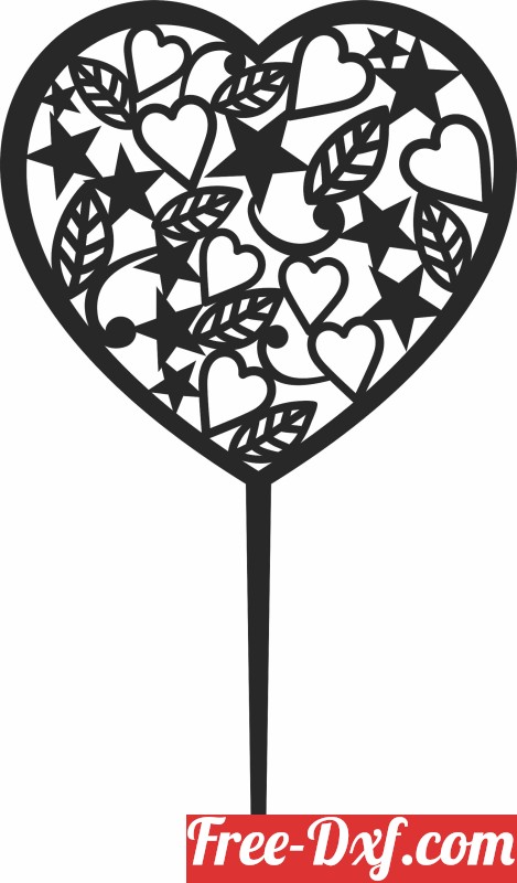 Download Heart love cake topper 4PITJ High quality free Dxf files