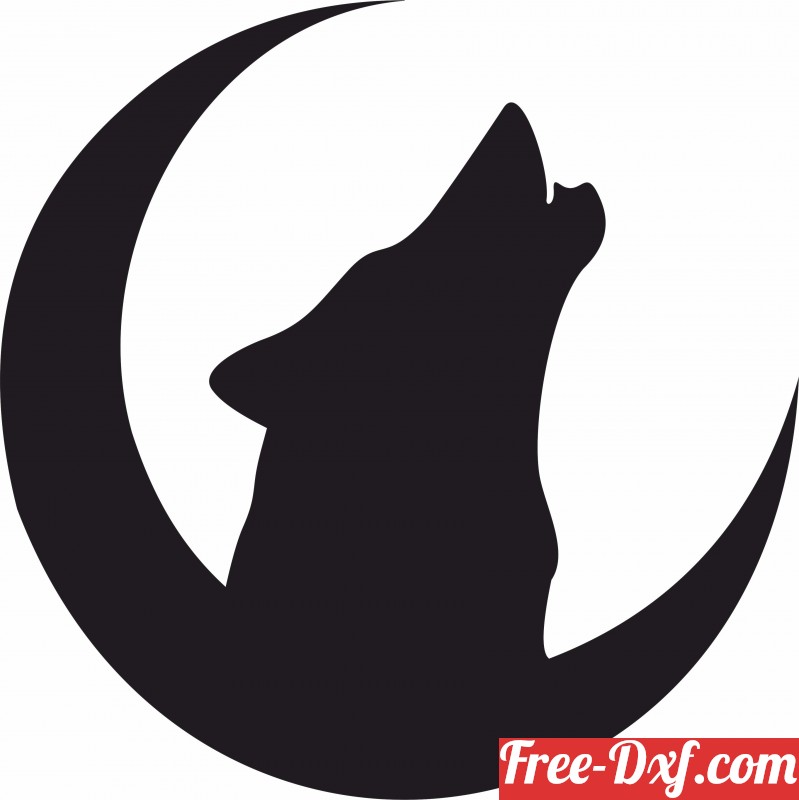 Download Howling Wolf in moon 4eGVk High quality free Dxf files,