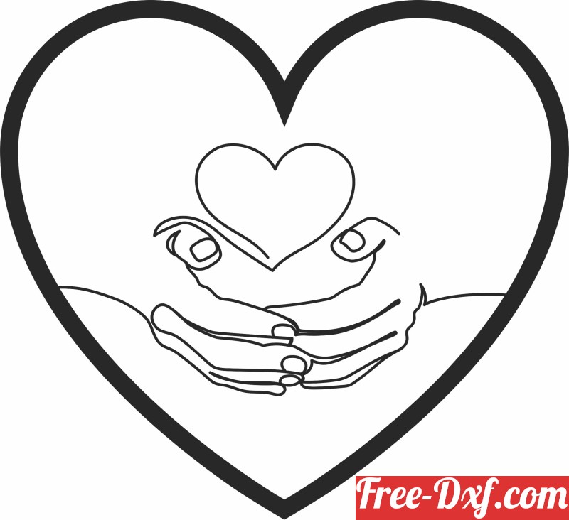 Download Heart valentines day art 4fNQR High quality free Dxf fil