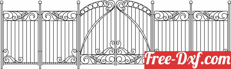 Download decorative fence gate 4ghKc High quality free Dxf files,