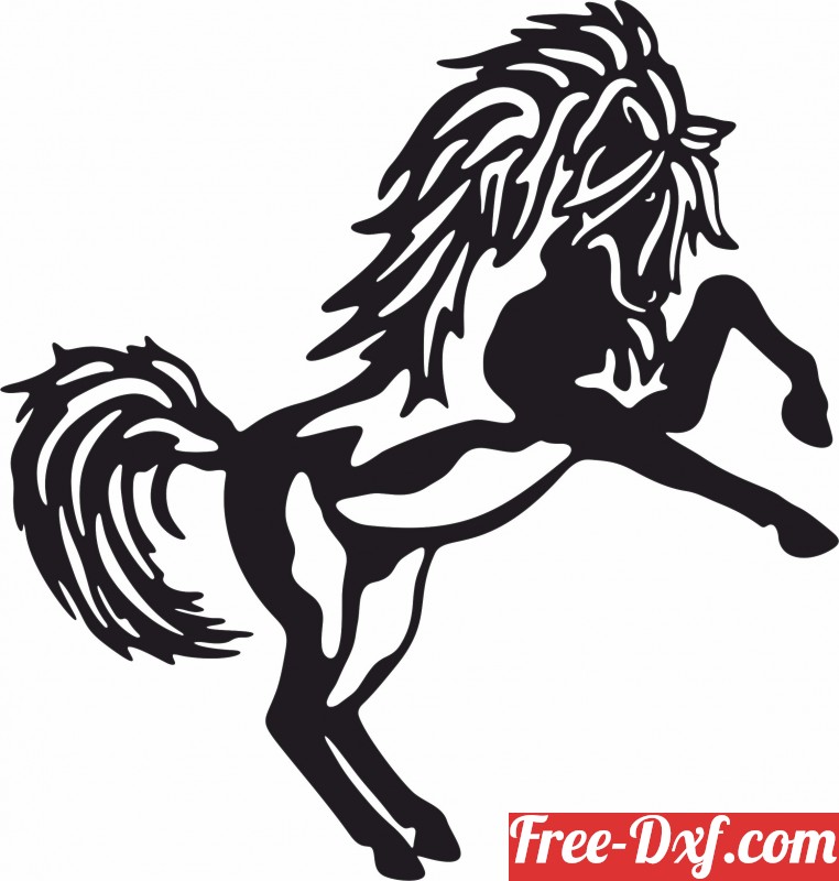 Download Horse Rearing art scene dxf 4u5PN High quality free