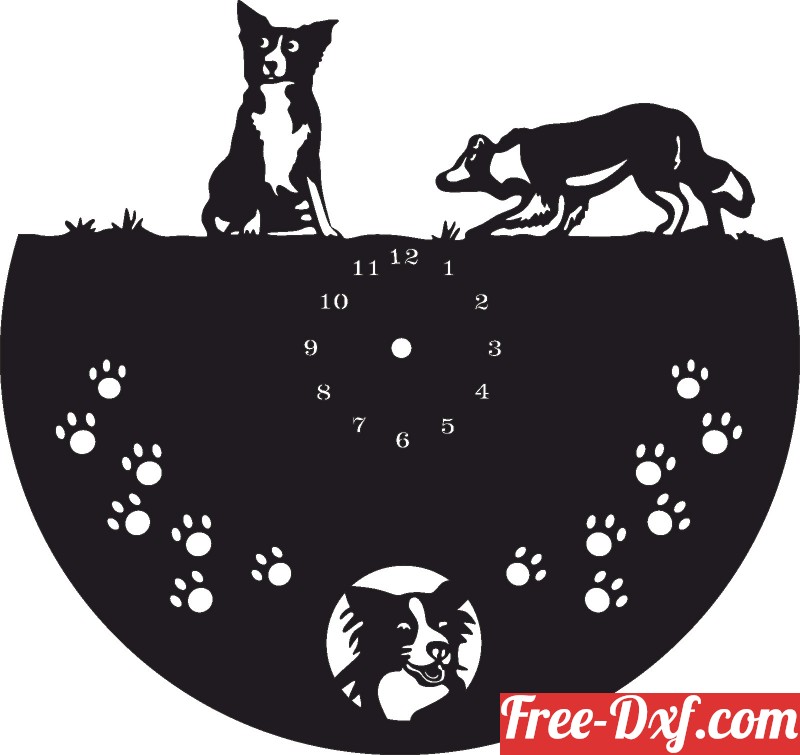 Download Wall Dog Clock 4uepk High quality free Dxf files, Svg, C