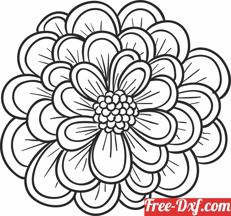 Download Decorative Flower art 4xLey High quality free Dxf files,
