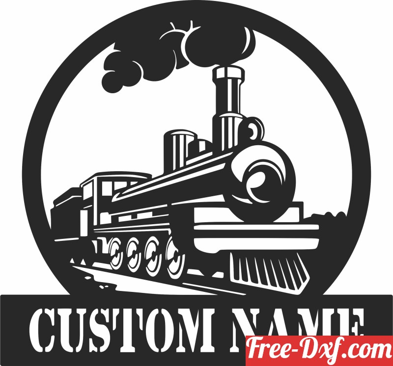 Download steam train with custom name dxf 5JMEf High quality free