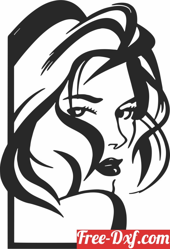 Download long hair women cliparts 5ZsGB High quality free Dxf fil