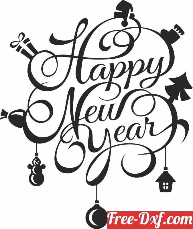 Download happy new year 5rBDR High quality free Dxf files, Svg, C