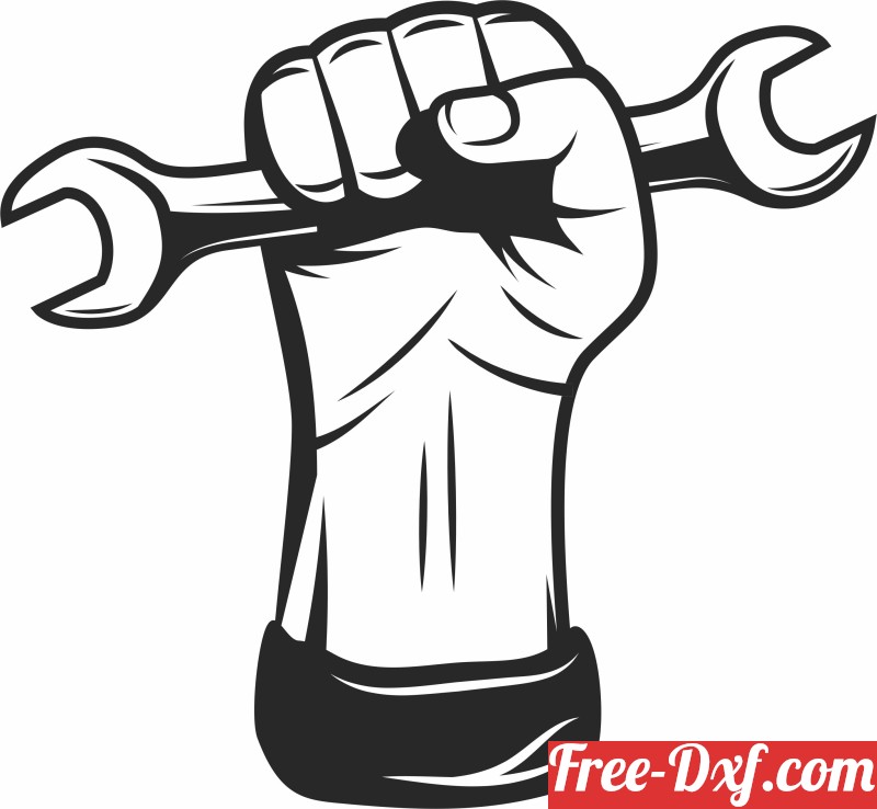 Download hand holding a wrench 65lAk High quality free Dxf files,