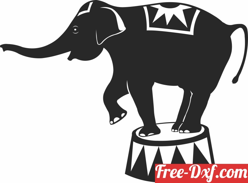 Download circus elephant cliparts 6BIBC High quality free Dxf fil