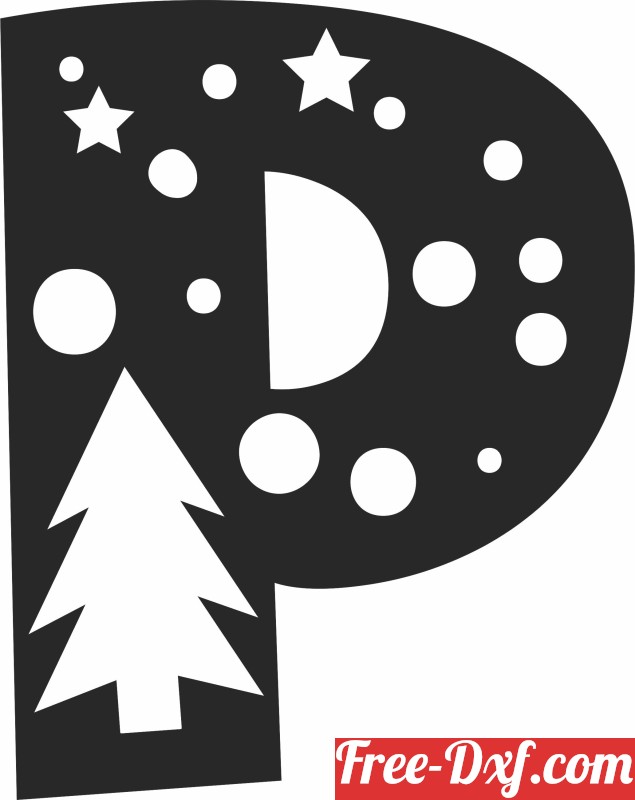 Download christmas Letter P monogram 6SlWb High quality free Dxf