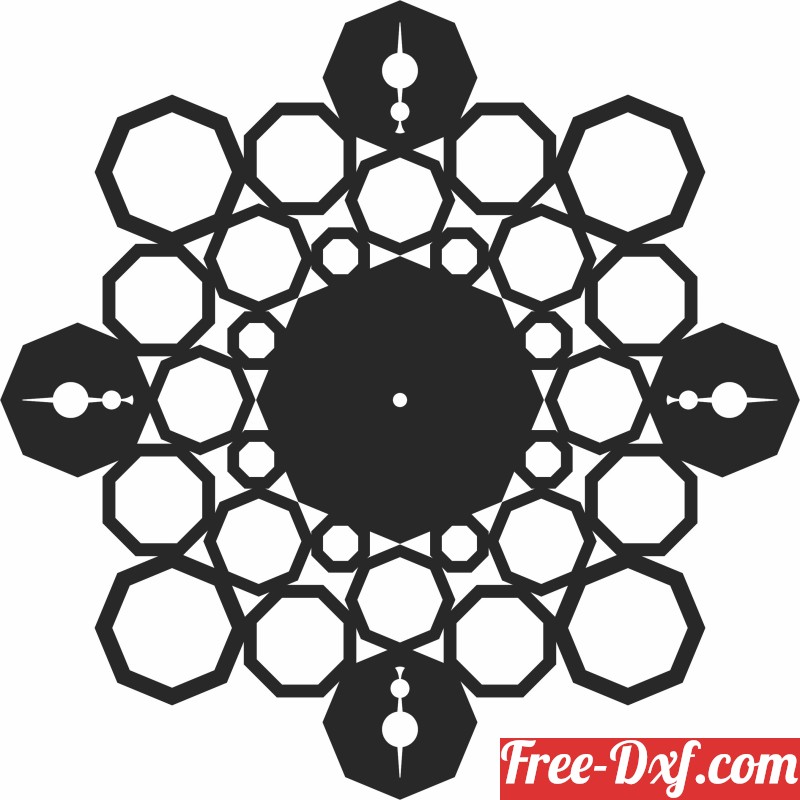 Download vinyl wall clock 6hw9D High quality free Dxf files, Svg,
